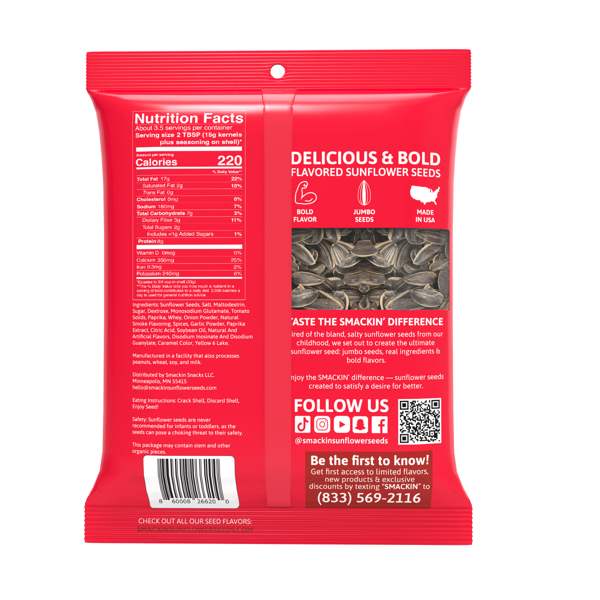 SMACKIN' Sunflower Seeds - SMACKIN' Backyard BBQ Sunflower Seeds